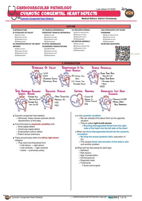 Cyanotic Congenital Heart Defects atf | Omar Mendo | uDocz
