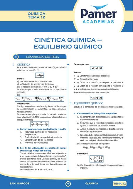 CINÉTICA QUÍMICA – EQUILIBRIO QUÍMICO | LKevin Vargas | uDocz