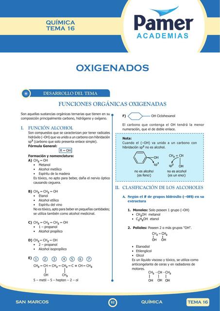 FUNCIONES ORGÁNICAS OXIGENADAS | LKevin Vargas | uDocz