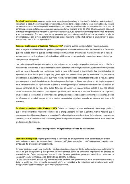 Teorías del envejecimiento gerontologia | TANIA MICHELLE | uDocz