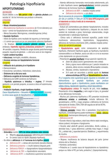 PATOLOGÍA HIPOFISIARIA | Luisana Aneth CR | uDocz