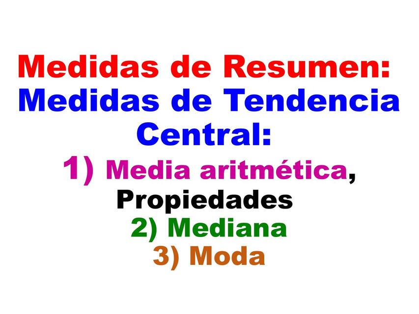 2a clase MEDIDAS DE TENDENCIA CENTRAL 2 | Alezka | uDocz