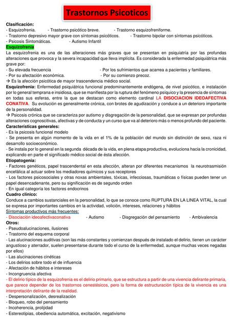 Trastornos Psicoticos | RoseMedScience ( Rose Mary Favier ) | uDocz