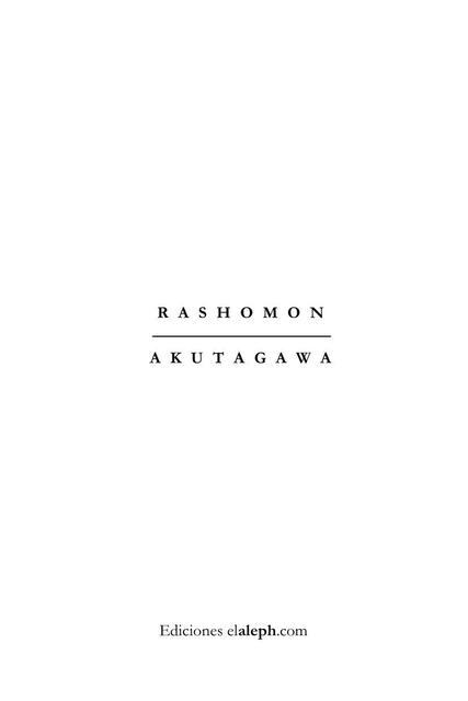 Akutagawa Ryunosuke Rashomon | Fernanda Belen | uDocz