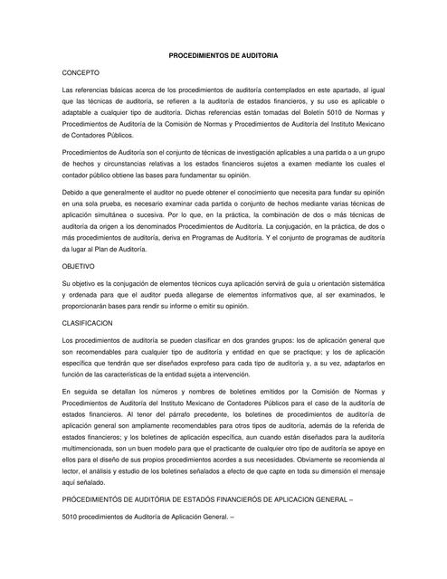 PROCEDIMIENTOS DE AUDITORIA | Jeancarlo M. | uDocz