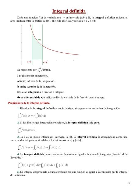 Integral definida | Matemáticas y ciencia | uDocz