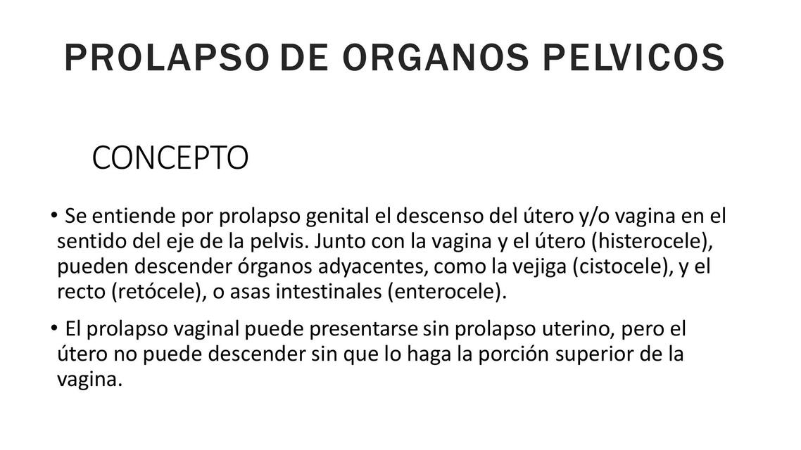PROLAPSO DE ORGANOS PELVICOS | Laura | uDocz