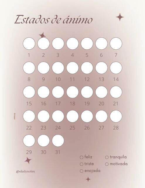 Bullet Journal Ánimo Mensual Brown | eladynotes | uDocz