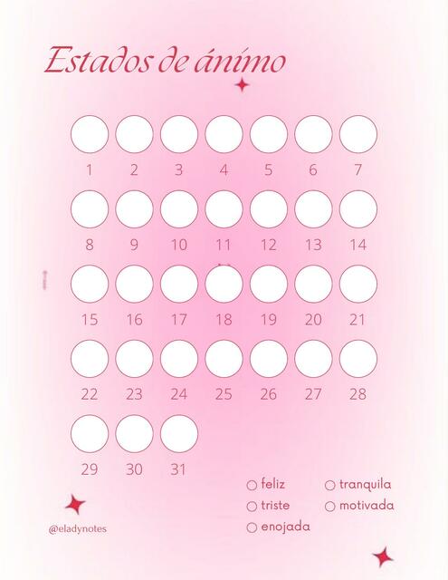 Bullet Journal Ánimo Mensual Passion Red | eladynotes | uDocz