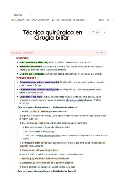 🔪 Técnica Quirúrgica | uDocz