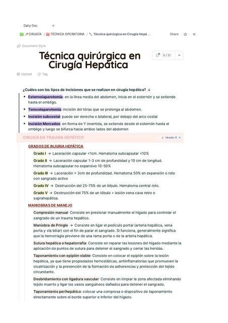🔪 Técnica Quirúrgica | uDocz