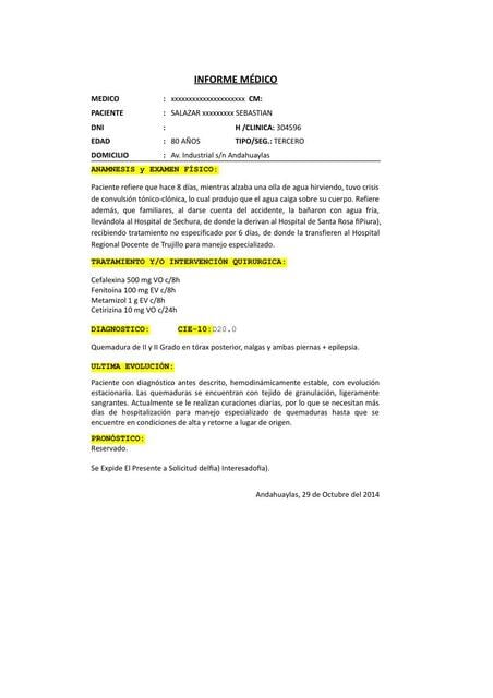 Formato Informe Medico | uDocz