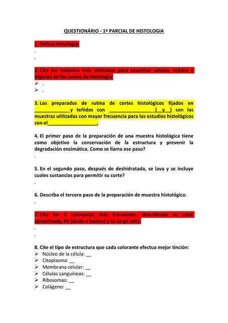 questionário histo parcial | Ana | uDocz