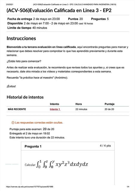 pdf acv s06 evaluacion calificada en linea 3 ep2 c | Angel Carpio | uDocz
