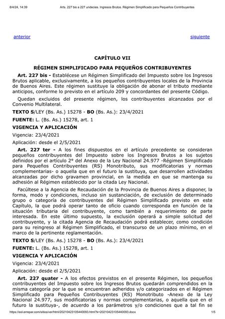 PBA Arts 227 bis a 227 Ingresos Brutos | mardigitalstudiess | uDocz