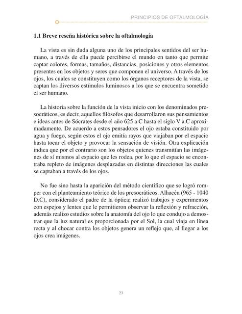 Resumen de oftalmología: Historia y definición | Ojos y Visión | uDocz