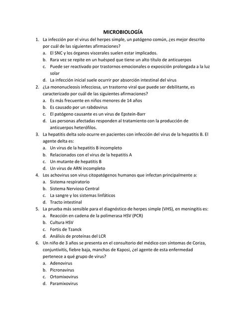 3ER EXAMEN MICROBIOLOGÍA | Futuro Doctor | uDocz