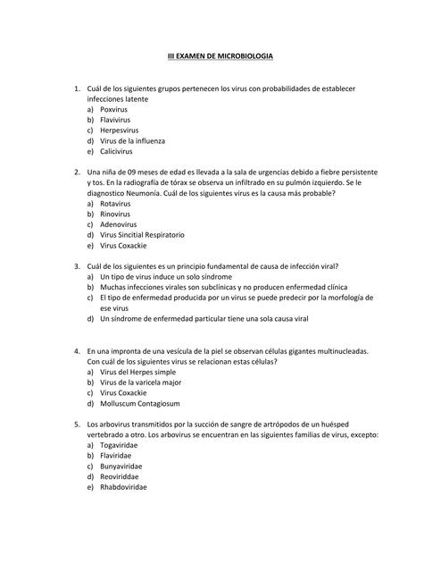 II EXAMEN DE MICROBIOLOGIA | Futuro Doctor | uDocz