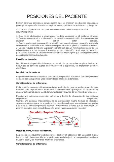 POSICIONES DEL PACIENTE | Marco | uDocz