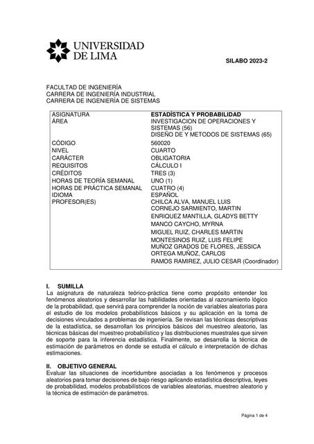 2 SIL ESTADÍSTICA Y PROBABILIDAD | Alejandro | uDocz
