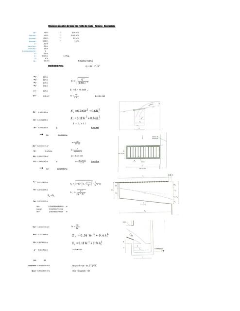 Diseño de captación con rejilla de fondo | Plantillas de Excel de ...