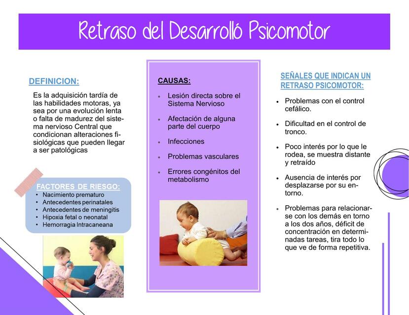 Triptico Retraso del Desarrollo Psicomotor | Teresita Alvarez | uDocz