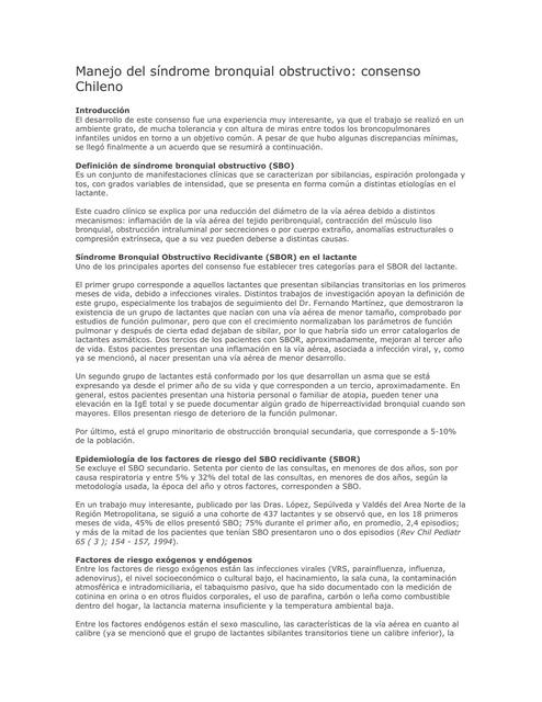 Manejo Del Síndrome Bronquial Obstructivo | Celeste Codutti | uDocz