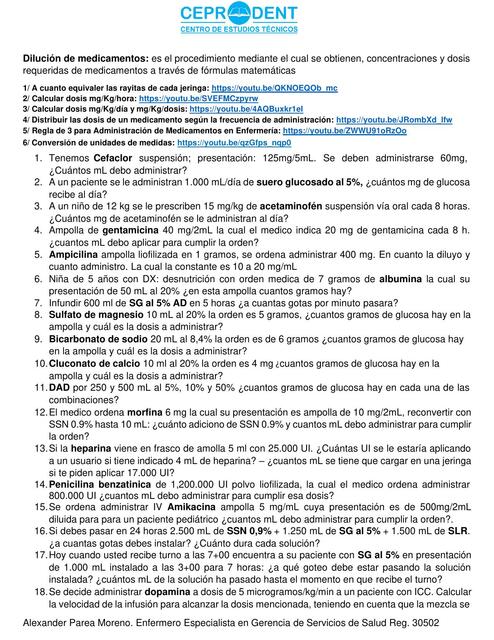 Dilución de medicamentos y calculo de goteo | Enfermero Isaias Rivas ...