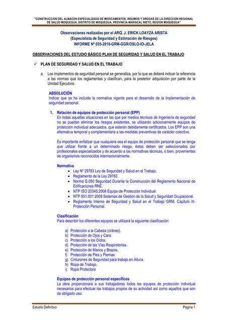 Lev Observ ESTIMAC Y SEGURIDAD | Raul Sanchez Zambrano | uDocz