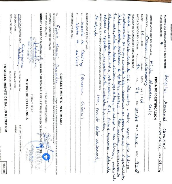 caso Niño 1 parte 1 | Andres joshua Choque chiara | uDocz